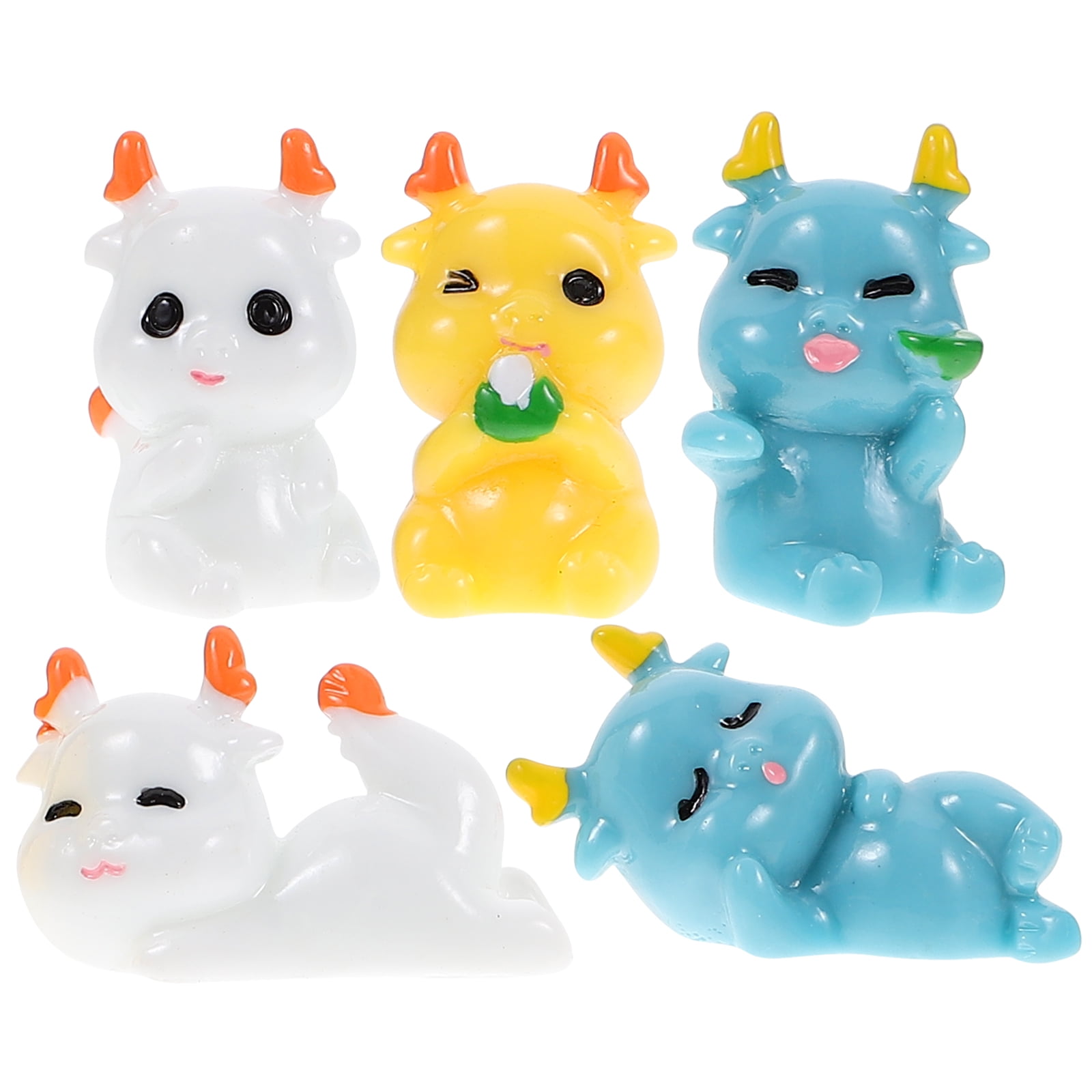 5 Mini Dragon Figurines Set Chinese Zodiac Fengshui Cupcake Topper 2024 ...