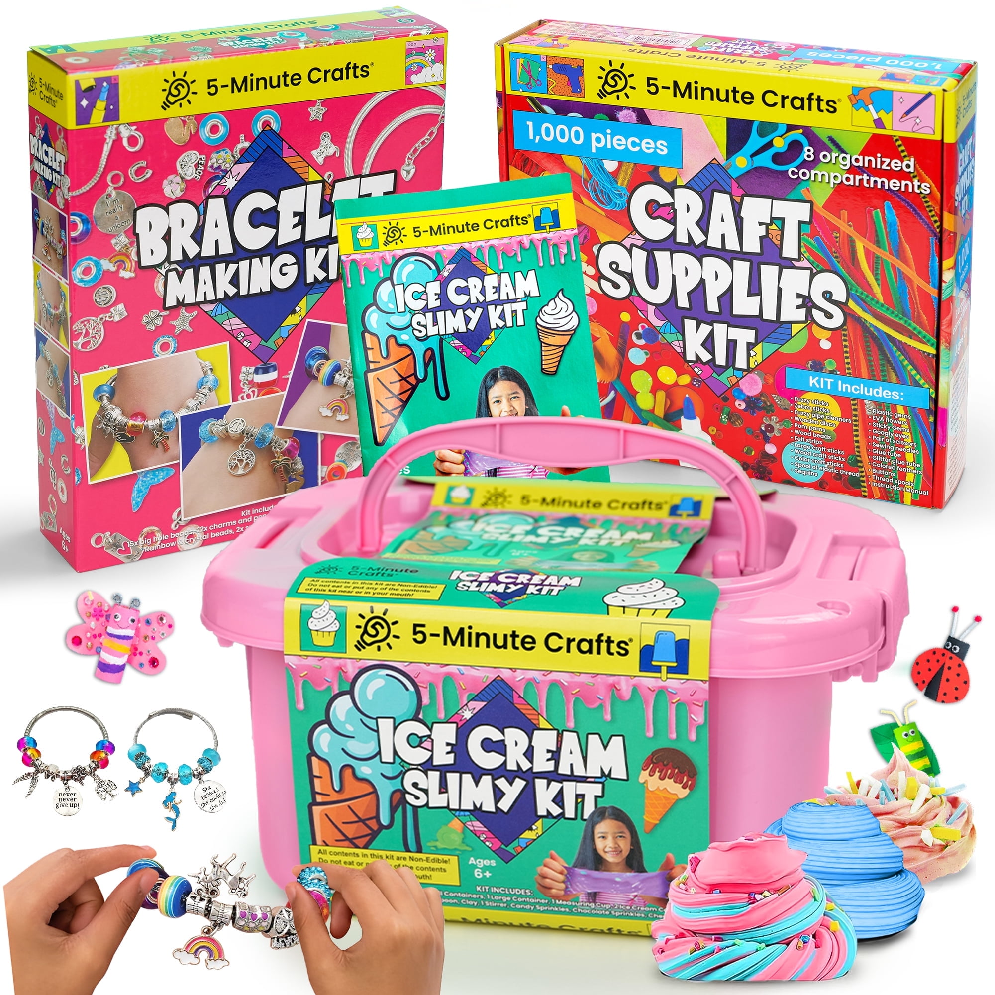 5-Minute Crafts Slime Kit 1000pc Crafts Kit Bracelet Kit Bundle ...