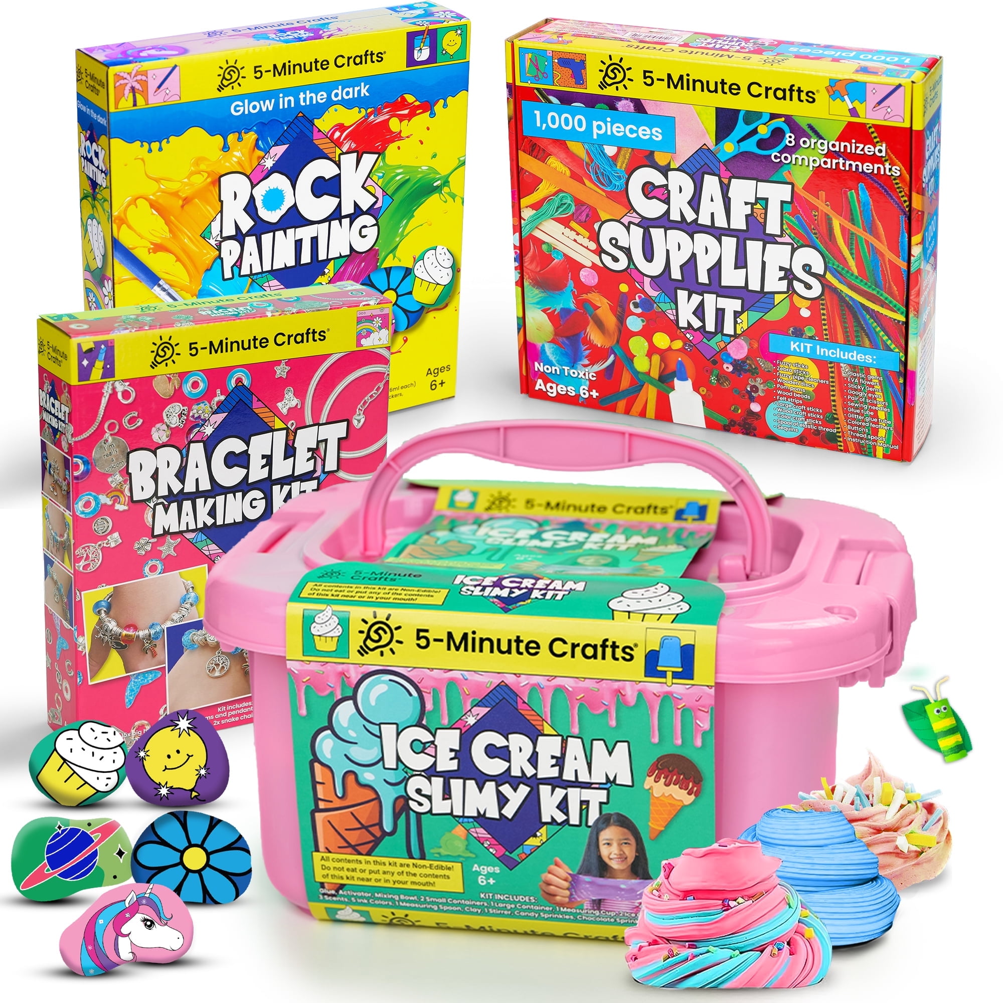 5-Minute Crafts Slime Kit 1000pc Crafts Kit Rock Stone Painting ...