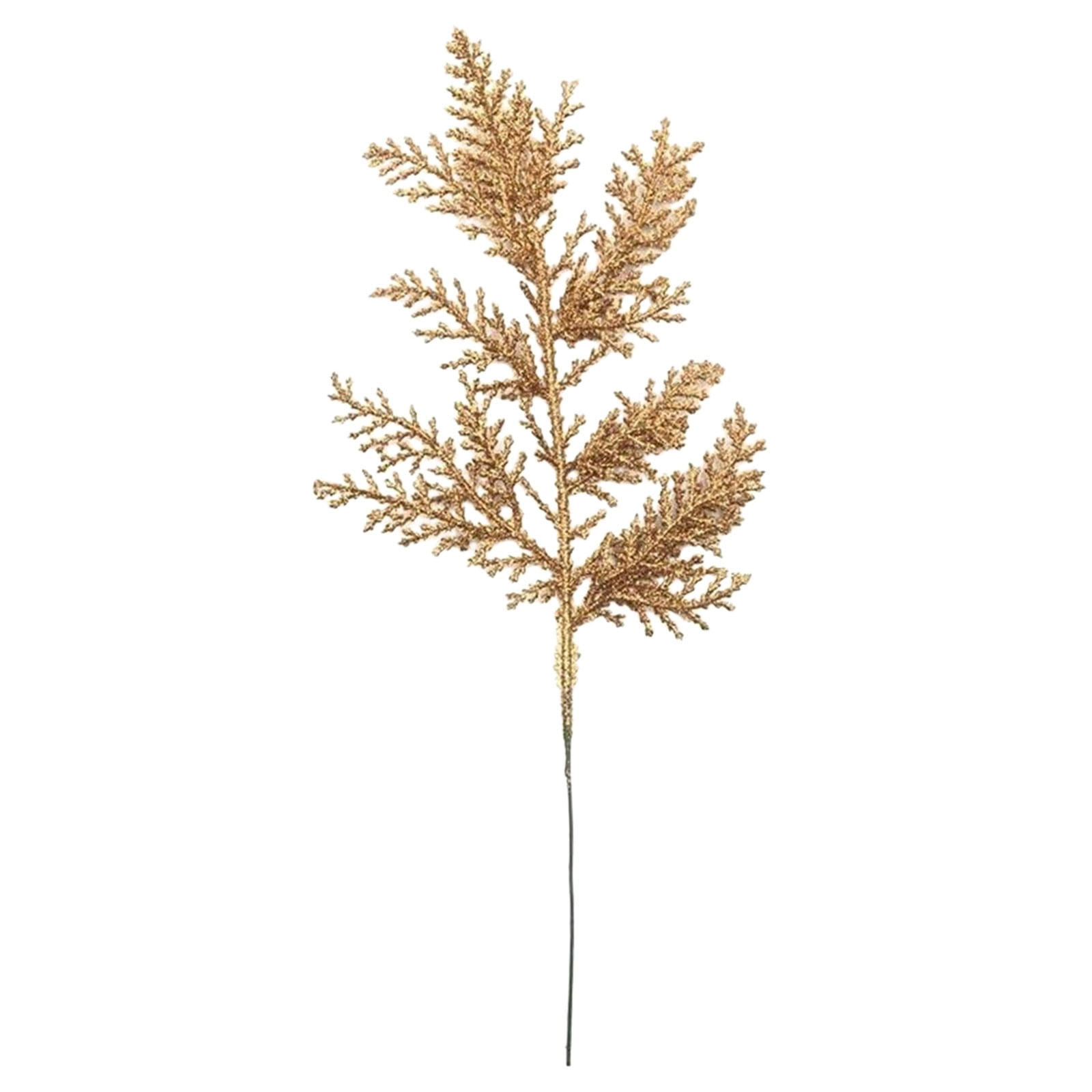 Under 5$ Mohdy Gold Glitter Pine and Cypress Leaf Sprigs,Artificial ...