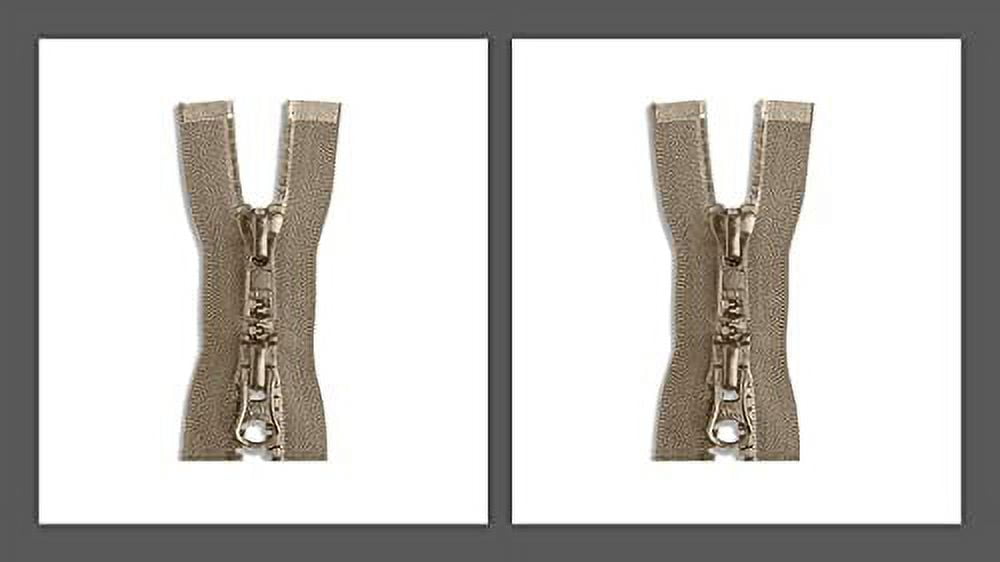 #5 Molded Vislon Beige YKK Jacket 2-Way Separating Zippers - Choose ...