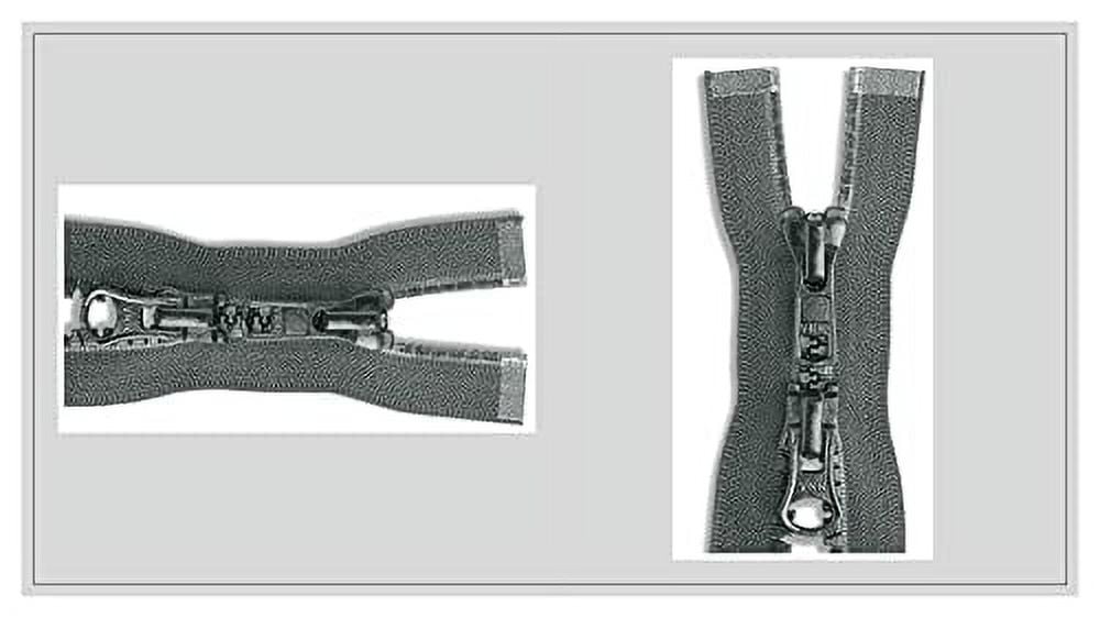 #5 Molded Vislon Rail Grey YKK Jacket 2-Way Separating Zipper - Choose Your Length - Color: Rail ...