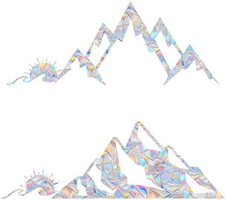 5 Mountain & Sun Wave Window Clings - Anti-Collision Decals to Save ...