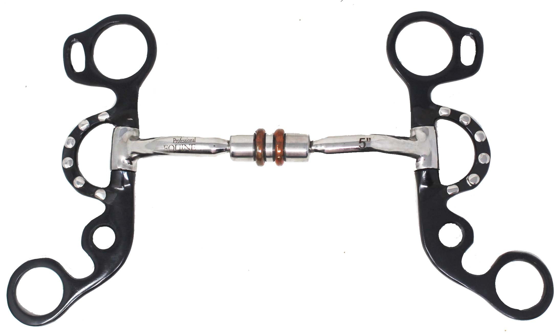 5" Mouth Comfort Jointed Copper Roller Short Shank Snaffle Horse Bit ...