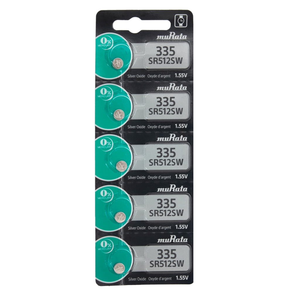 5 Murata 335 Sr512sw Sr512w Watch Batteries - Walmart Business Supplies