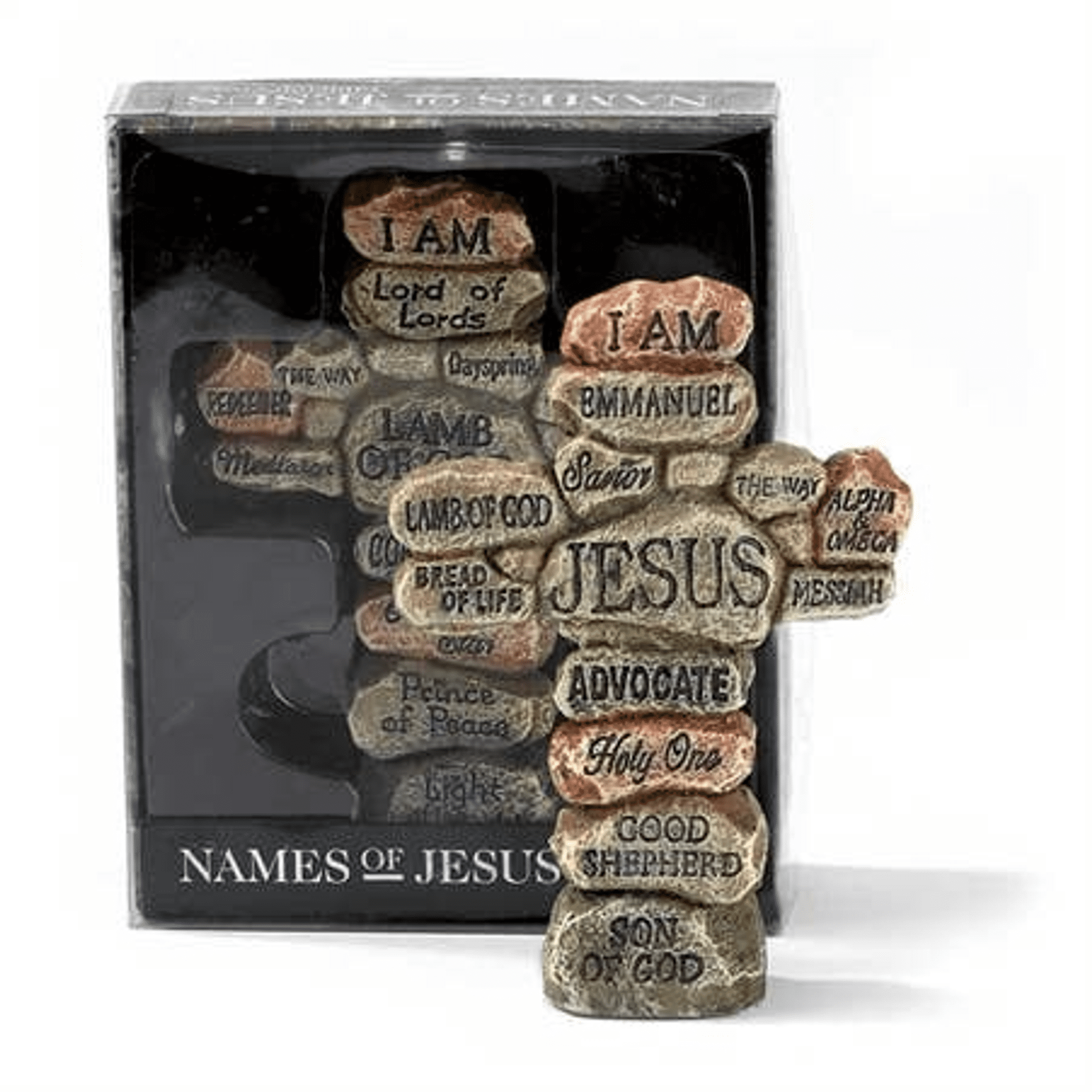 5" Names of Jesus Tabletop Rugged Stone Cross - Walmart.com