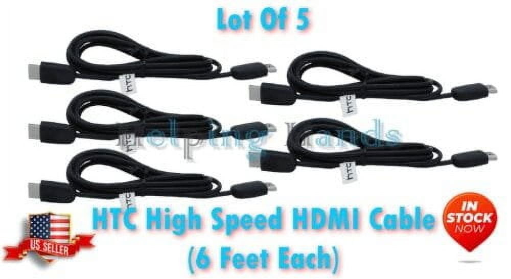 5 New OEM HTC High Speed HDMI Cable (6ft) HDMI Male to HDMI Male ...