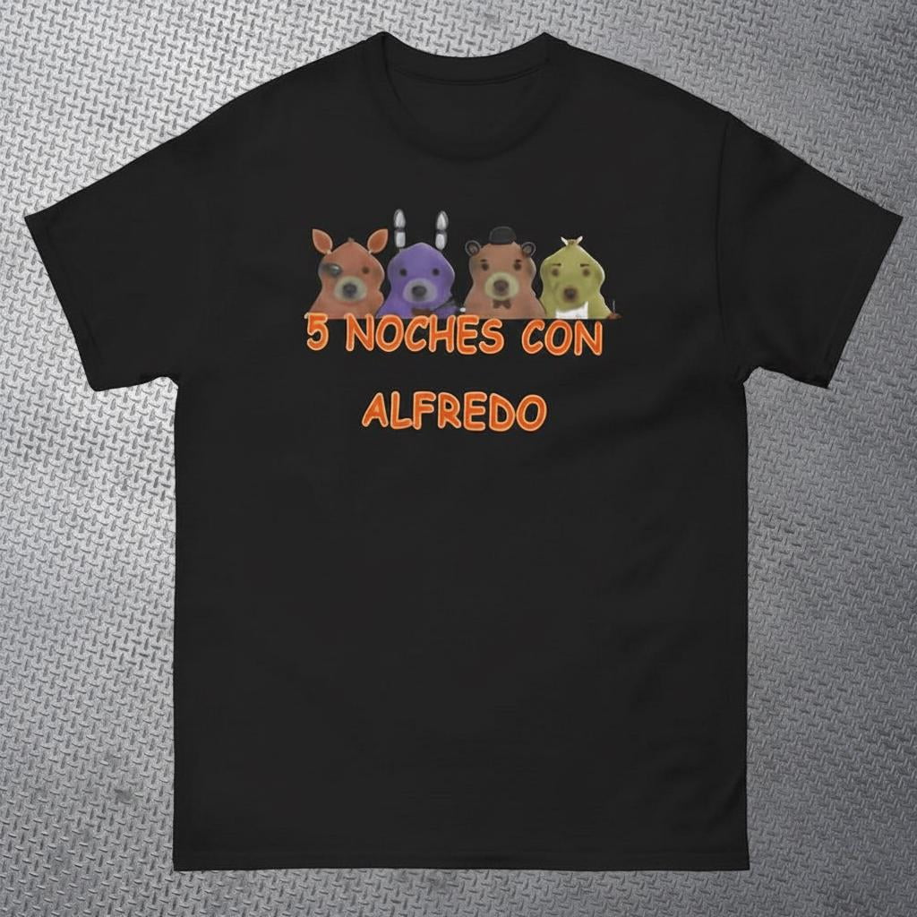 5 Noches Con Alfredo Funny t-shirt, FNAF Meme Unisex t shirt Menswear ...