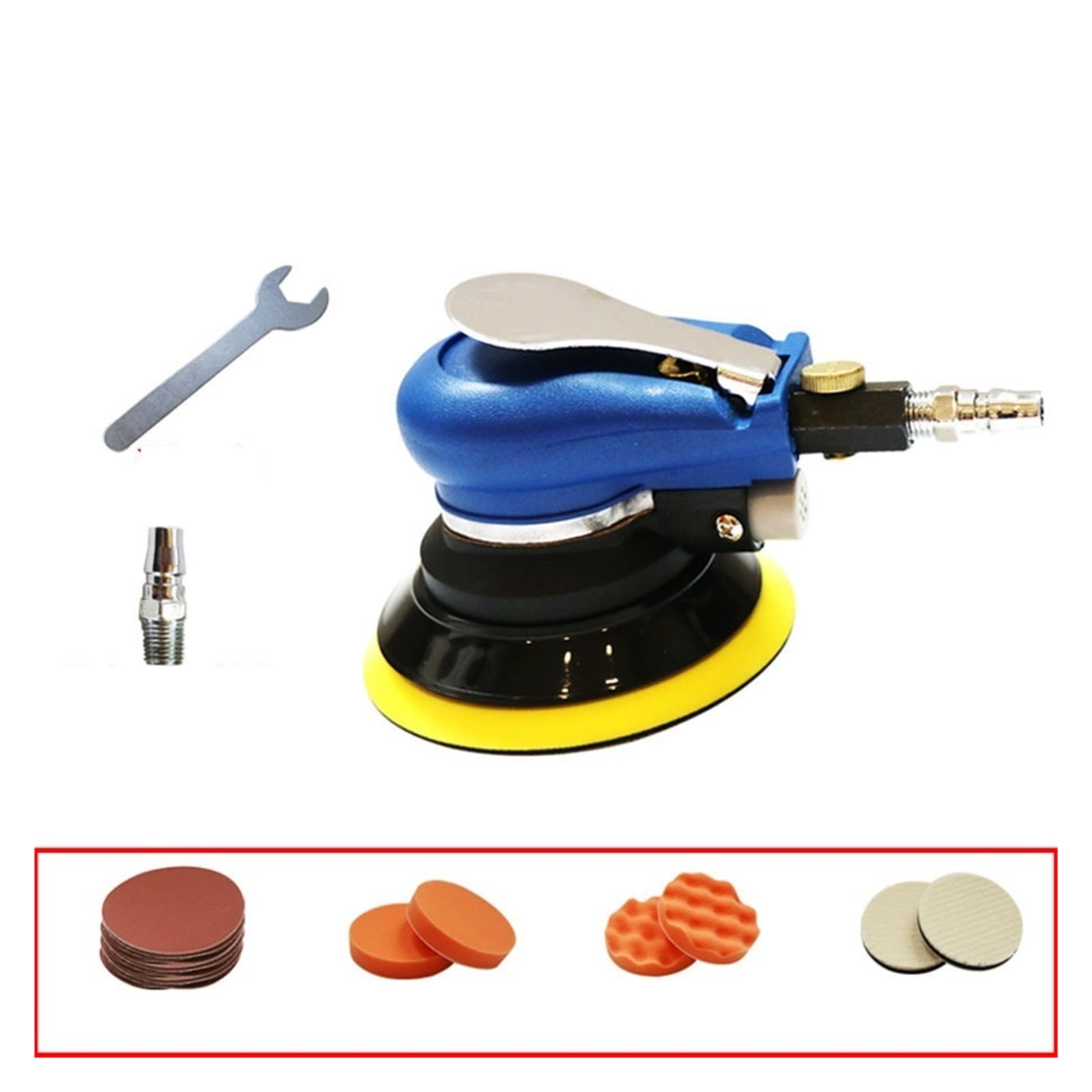 5" Non-Dust-Absorbing Matte Surface Circular Pneumatic Sandpaper Random ...