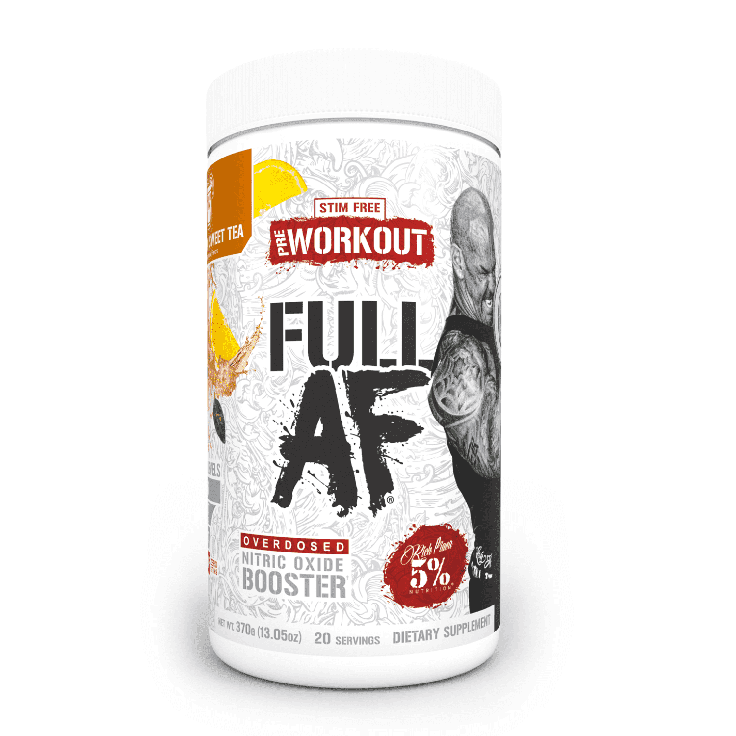5% Nutrition Full AF Pre-Workout Stim-Free Powder Supplement, Caffeine ...