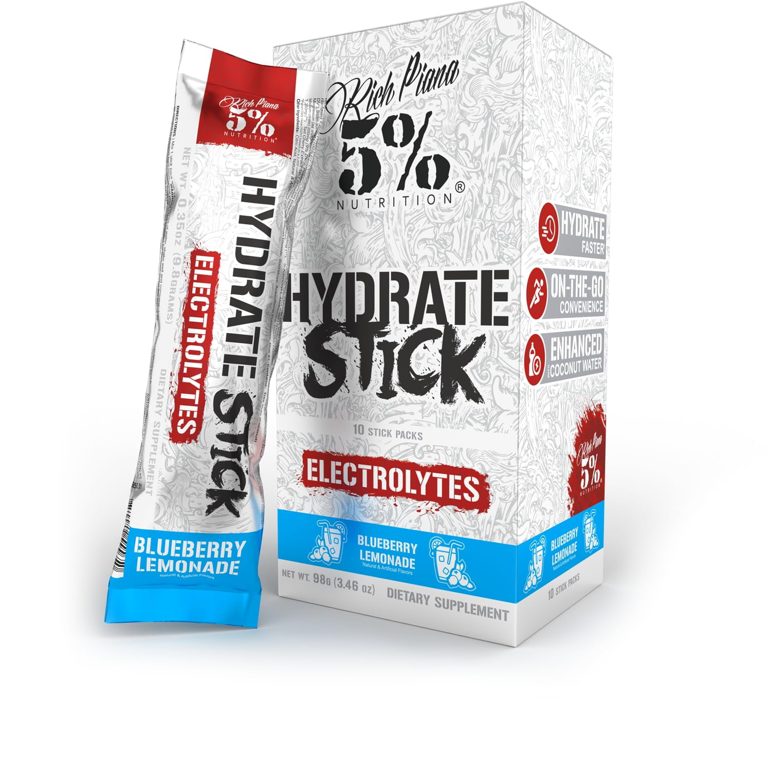 5% Nutrition Hydrate Stick Hydration Packets | Sport Electrolyte Powder ...