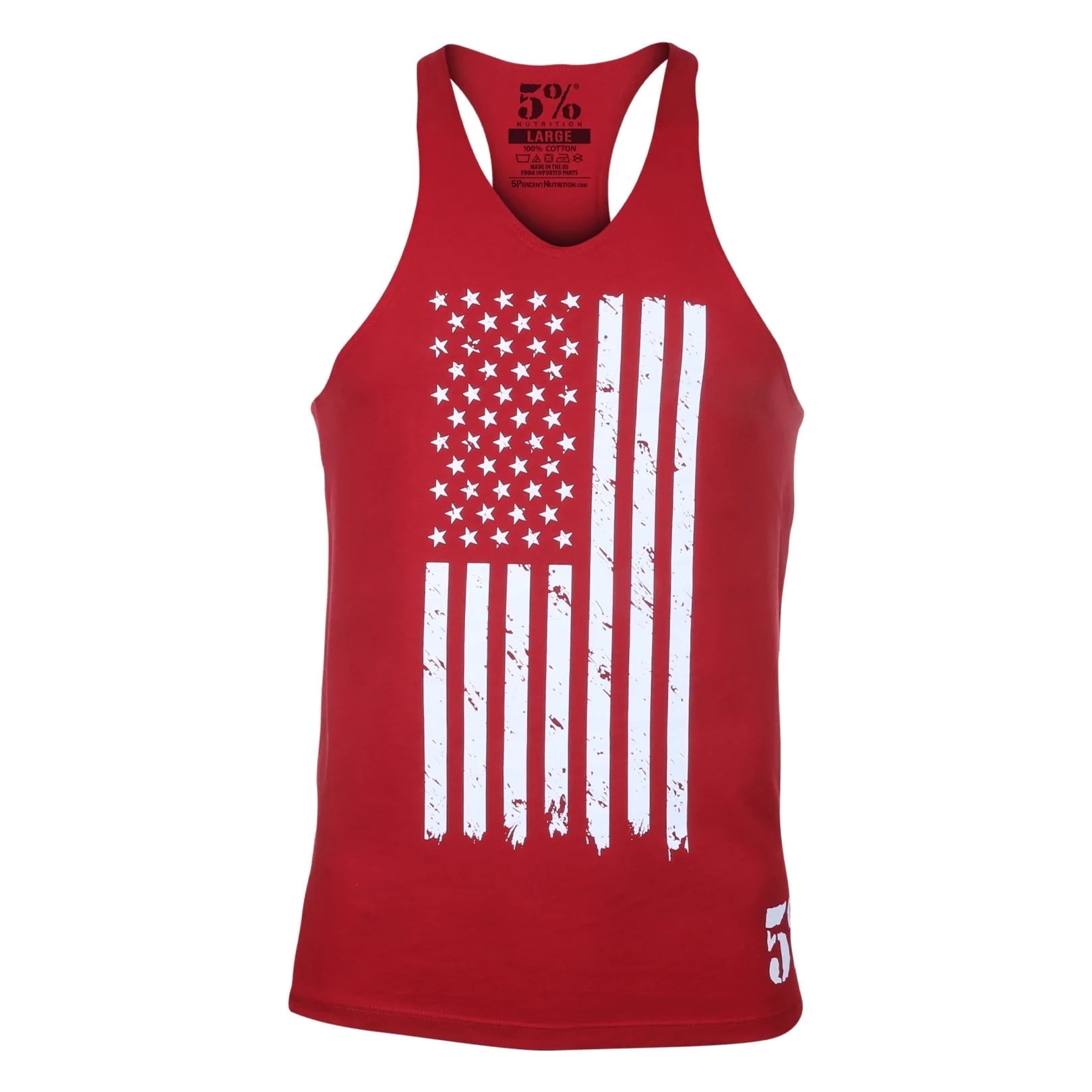 5% Nutrition Rich Piana Mens Y-Back Tank Top, Patriotic USA Flag ...