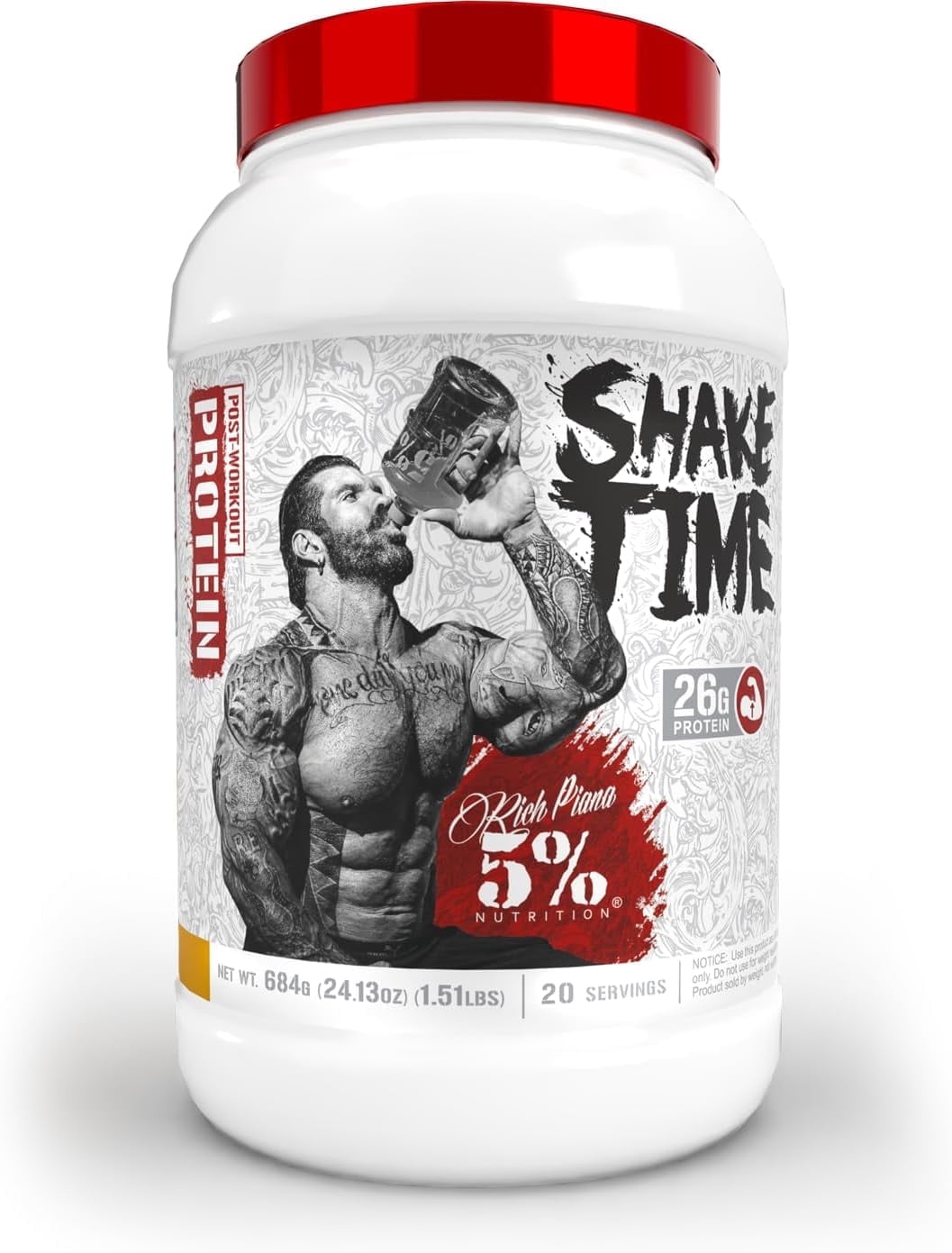 5% Nutrition Rich Piana Shake Time | 26g Animal Based Protein Drink ...