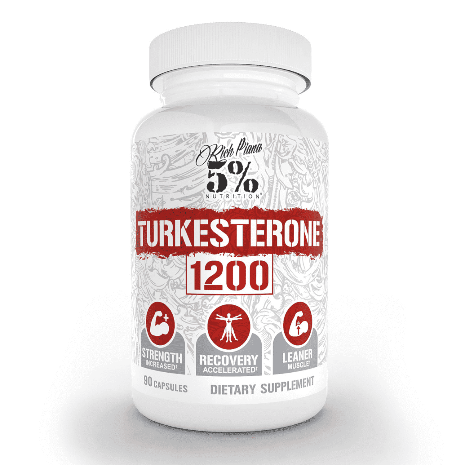 5% Nutrition Turkesterone 1200mg Max Purity & Absorption Complexed with Astragin Supplement ...