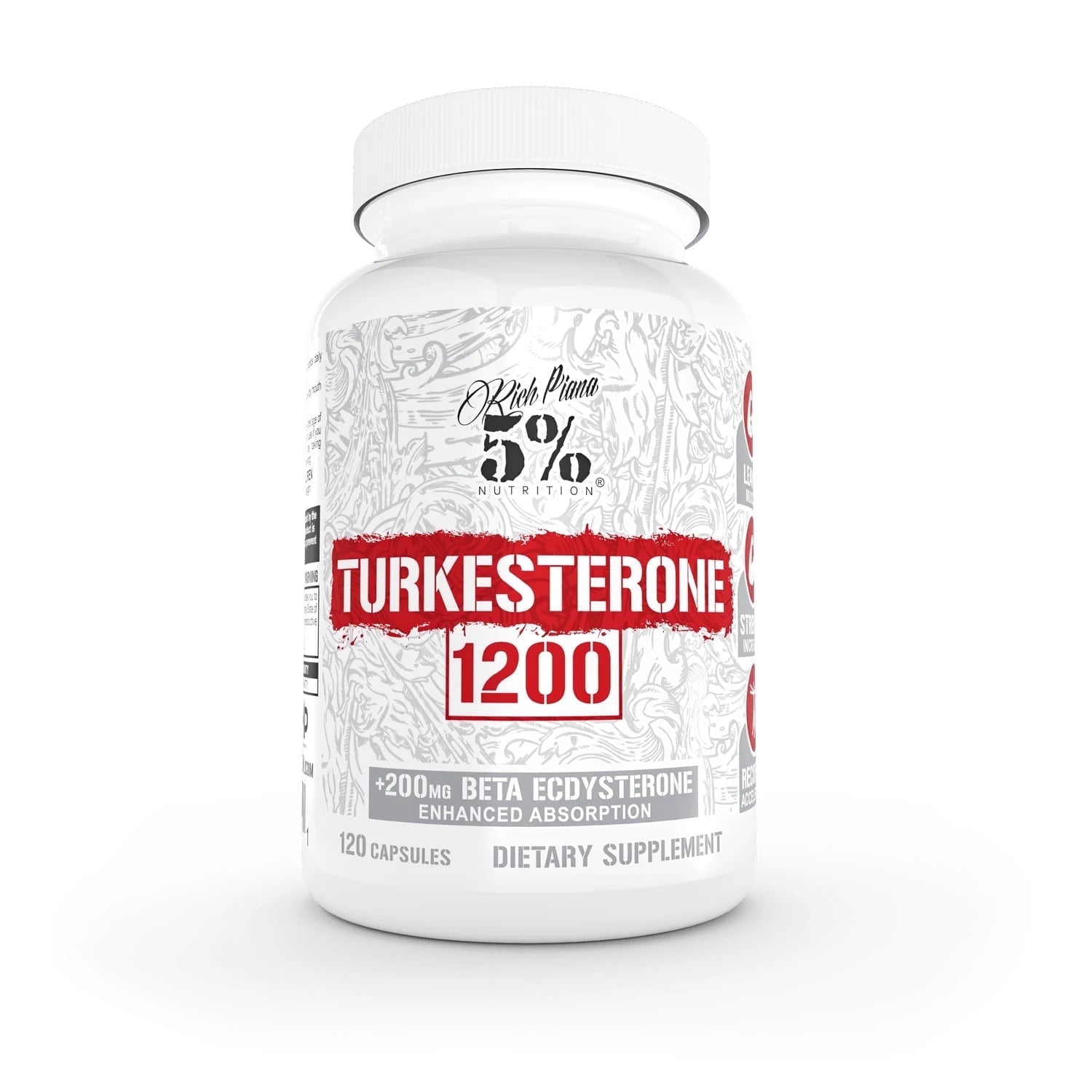 5% Nutrition Turkesterone 1200 mg + 200mg Ecdysterone | Max Purity ...