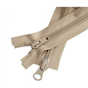 YKK #8 Heavy Duty Vislon Molded Beige Separating Jacket Zipper - Choose Your Length - Color ...