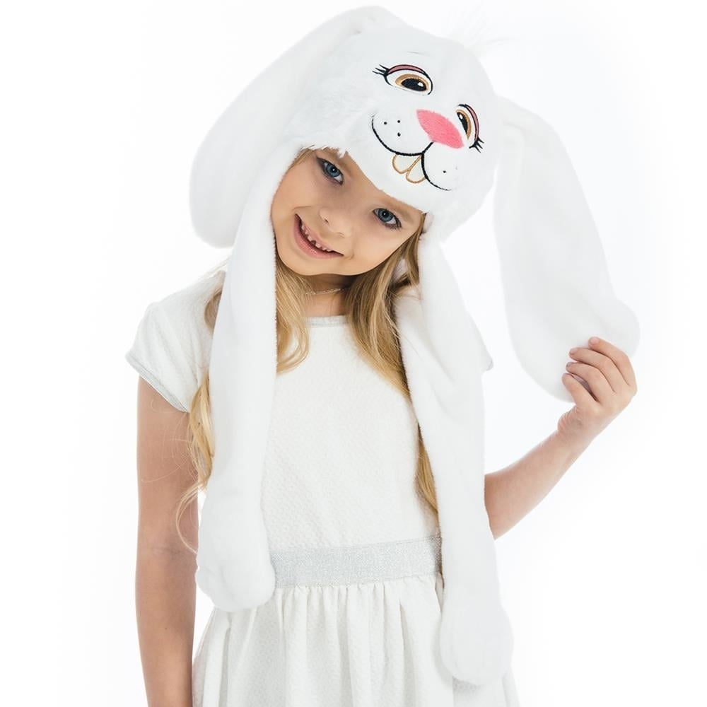 5 OReet Bunny Plush Headpiece Kids White Rabbit Dress-Up Accessory Hat ...