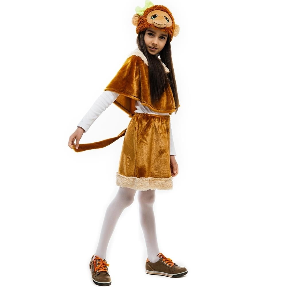 5 OReet Monkey Jungle Plush Costume Cape Tail Headpiece Girls XS Size 2 ...