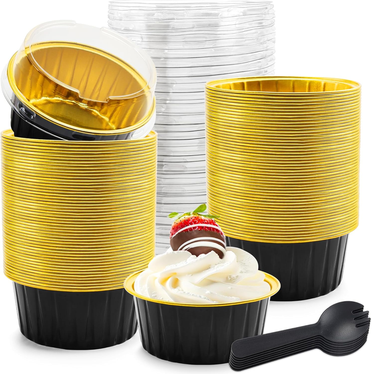 5 OZ Mini Loaf Pans with Lids Small Cake Containers Baking Cups for ...