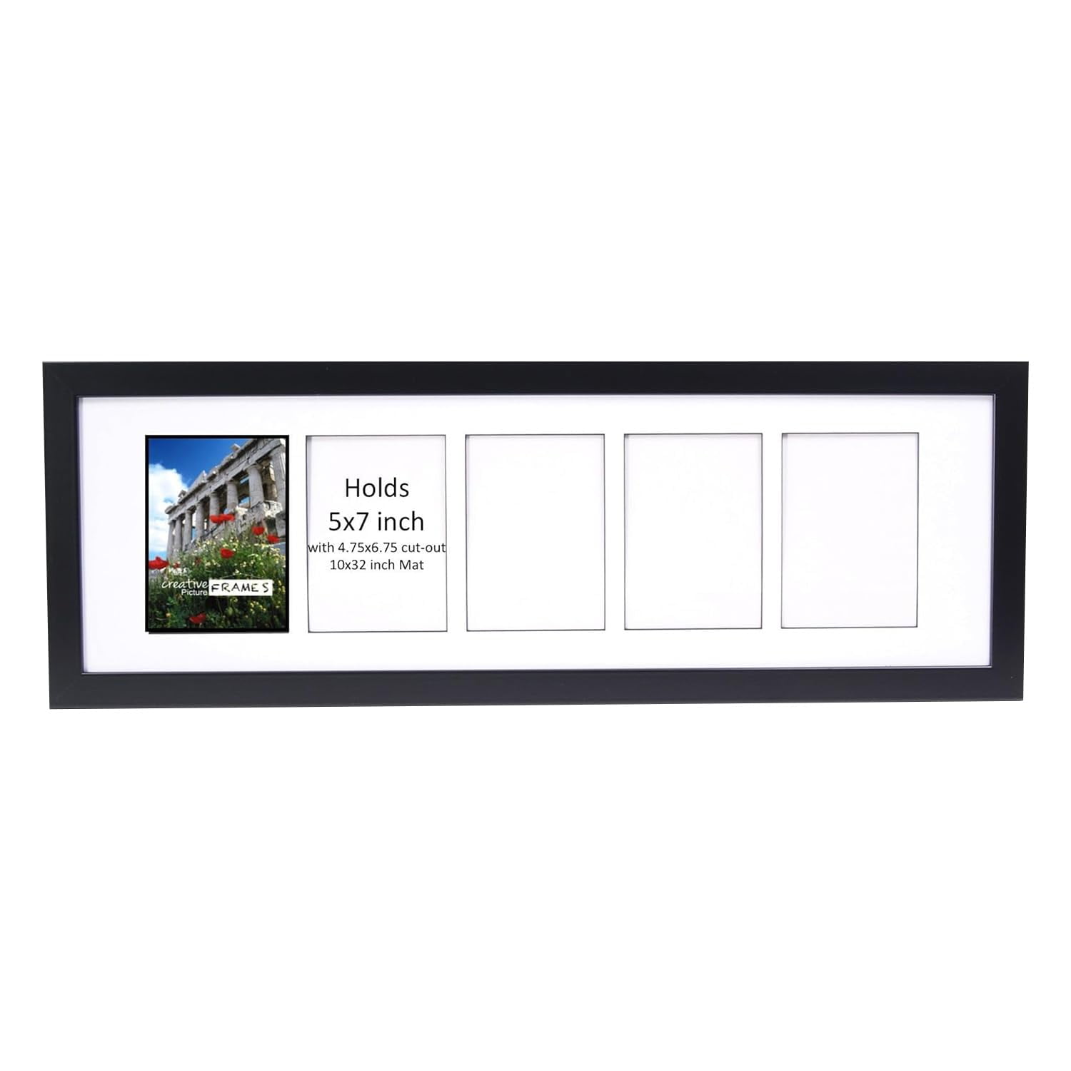 5-Opening Glass Face Black Picture Frame To Hold 5 By 7 Inch ...