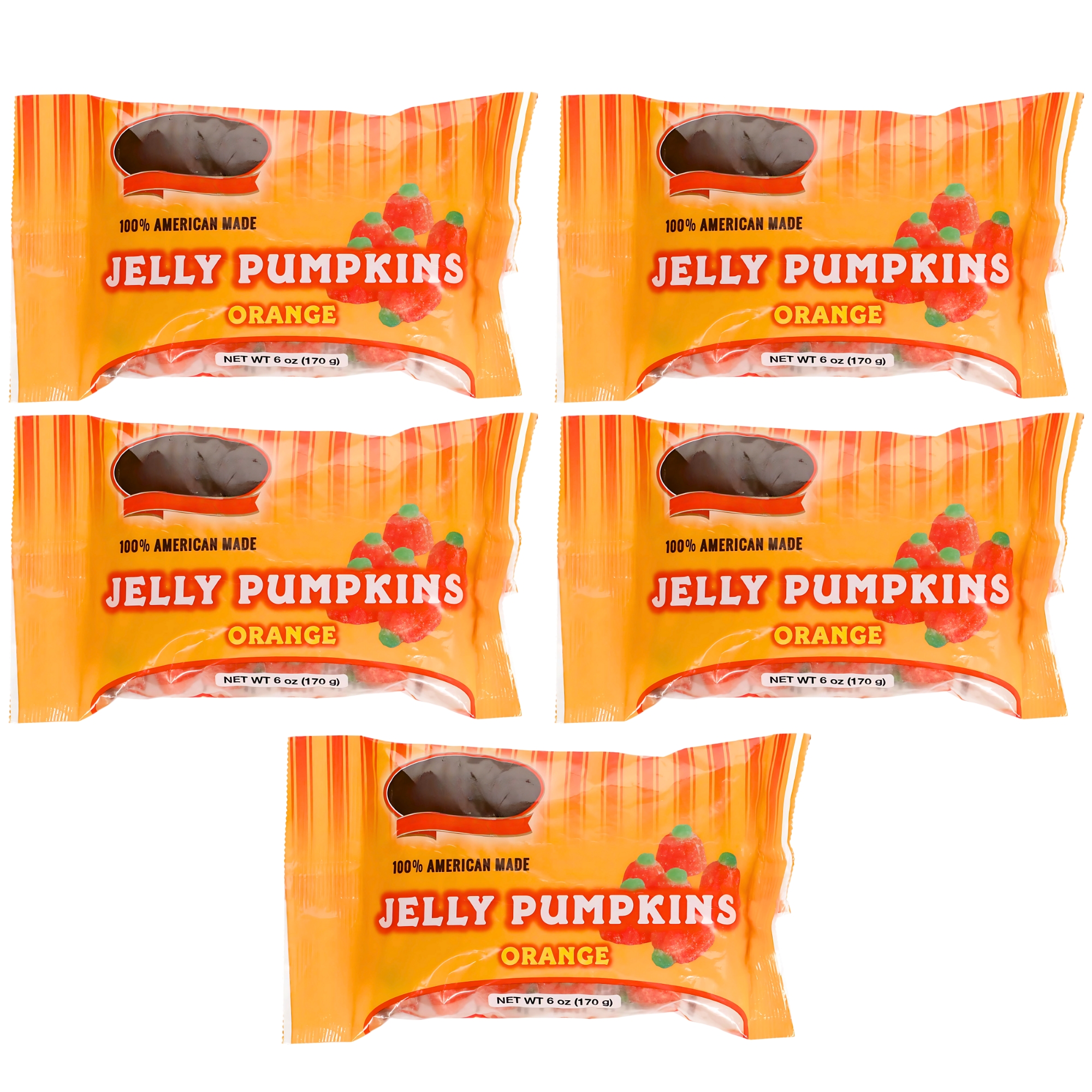 (5) Orange Pumpkin Shaped 6 oz Chewy Candy Packs – Sweet Treats for ...