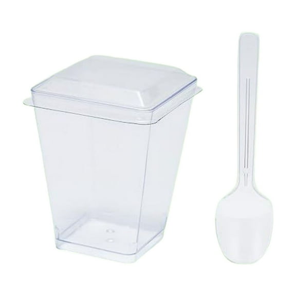 5 Oz Dessert Cups With Lids And Spoons Clear Yogurt Cups With Lids Mini ...