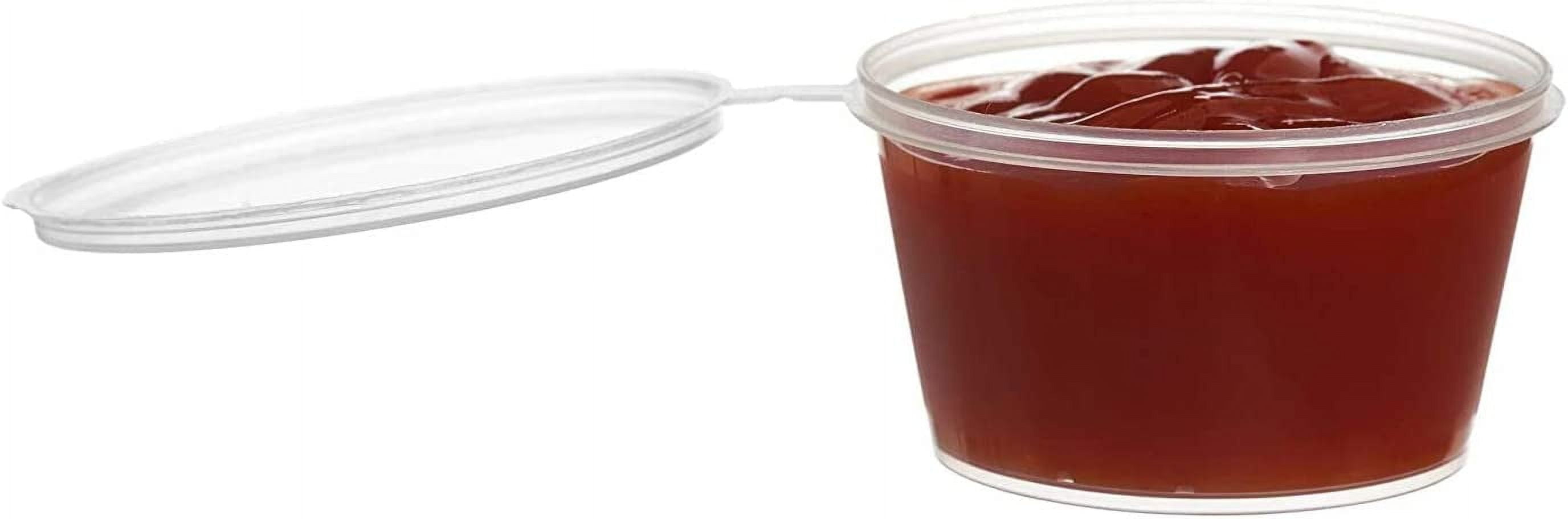 5 Oz Leak Proof Portion Cups with Lids - Plastic Condiment Souffle ...