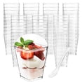 5 Oz Plastic Dessert Cups 50 cups + 50 spoons + 50 lids for parfait ...