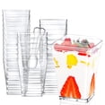 5 Oz Square Plastic Dessert Cups with 50 Cups+50 Spoons+50 Lids, Multi ...