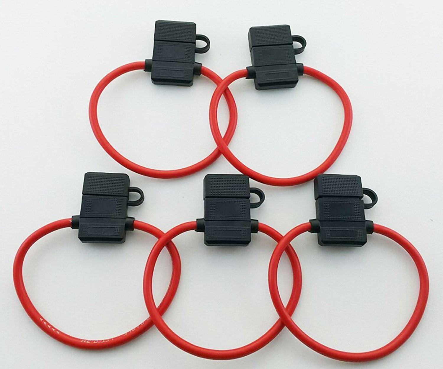 5 PACK 10 GAUGE ATC FUSE HOLDER IN-LINE AWG WIRE COPPER 12 VOLT POWER ...