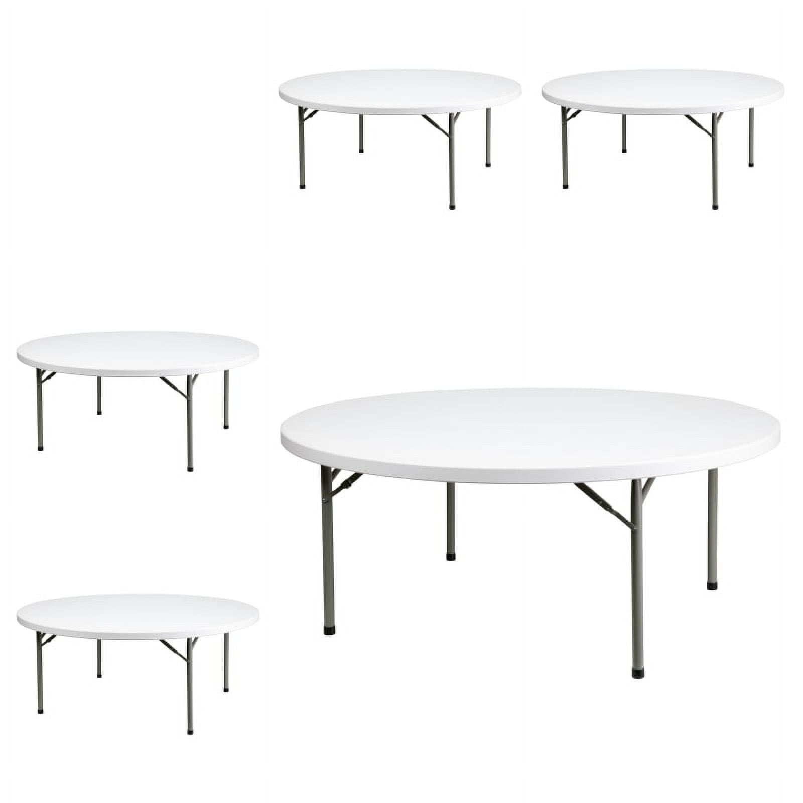 (5 PACK) 72'' Round Plastic Folding Table - Plastic Folding Banquet ...