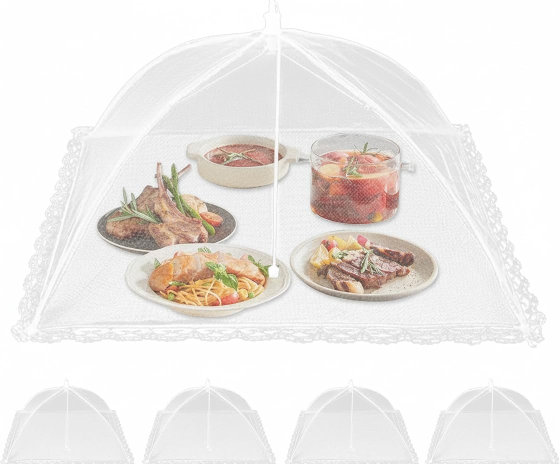 5 PACK Food Covers for Outside Mesh,Picnic Essentials - 17x17in Mesh ...