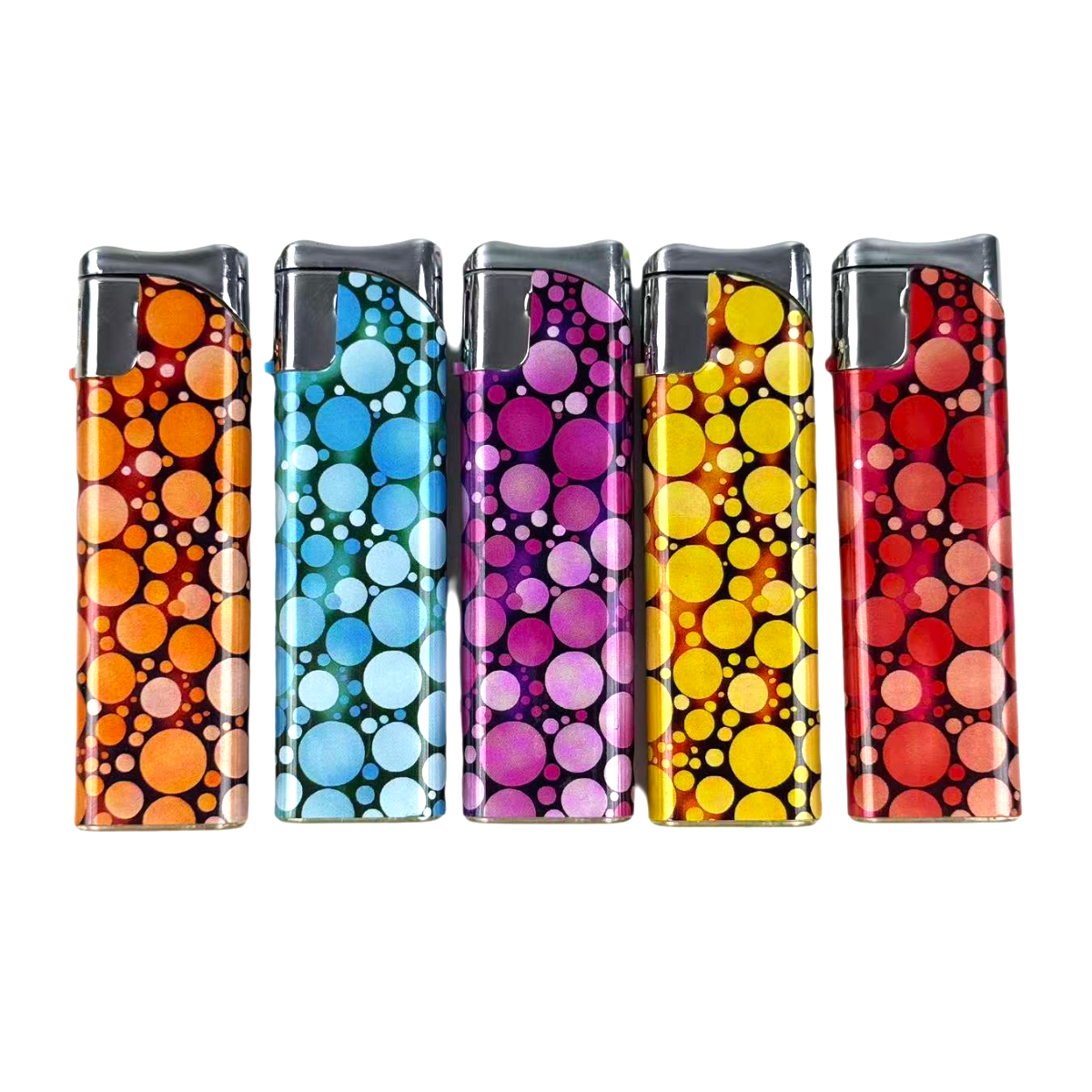 5 PACK Refillable Classic Cigarette Lighters Solid Neon Color Slide ...
