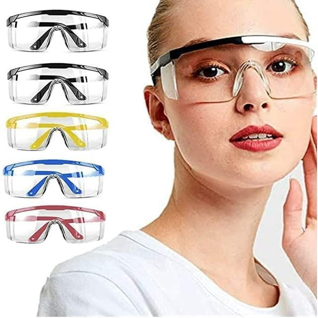 5 PACK Safety Goggles Glasses Eyes Protection Women Man Clear Anti-fog Eyewear UV 400 Blocking ...