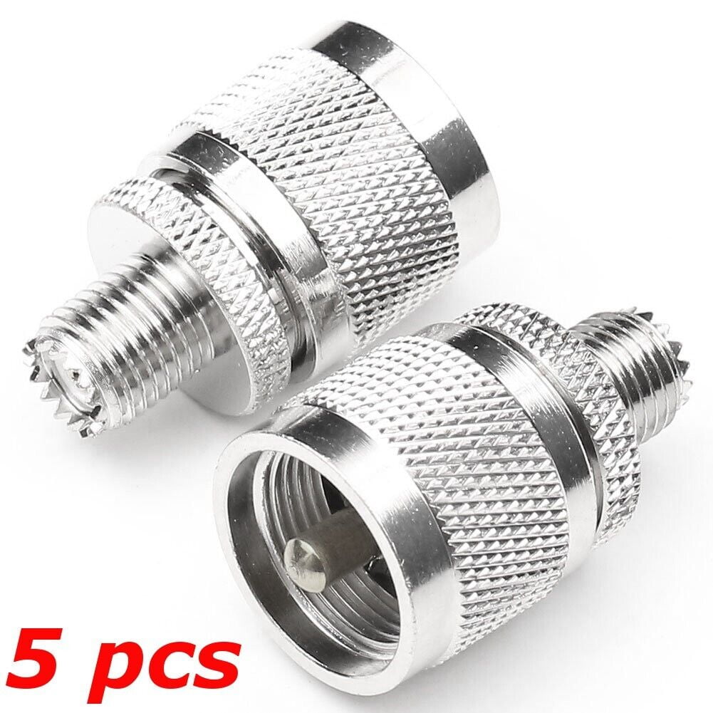 5 PACK - UHF PL-259 Male to Mini-UHF Female RF Ham Radio Coax Adapter ...