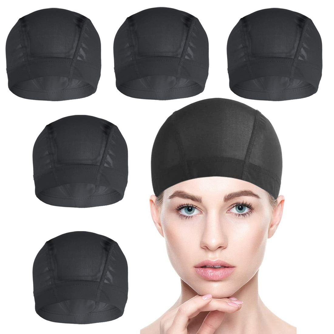 5 PACK Wig Caps for Wig Making - Stretchable Dome Mesh Wig Caps for ...