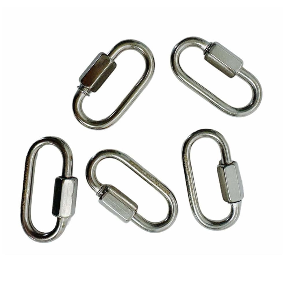 5 PC 1/4" Stainless Steel Quick Chain Rigging Marine Grade SS 316 Type ...