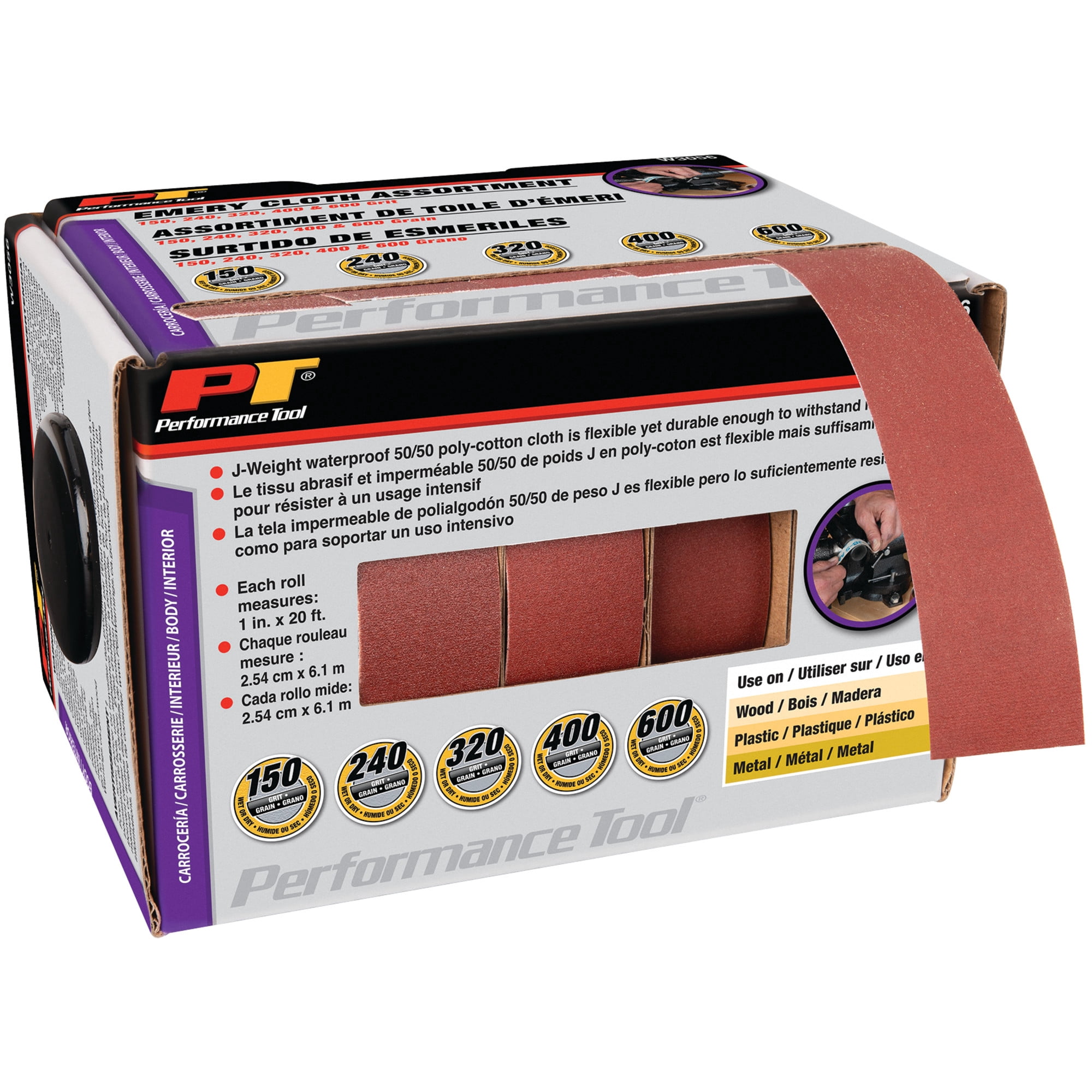 Performance Tool W3056 5 pc. Assorted Emery Cloth Rolls - Walmart.com