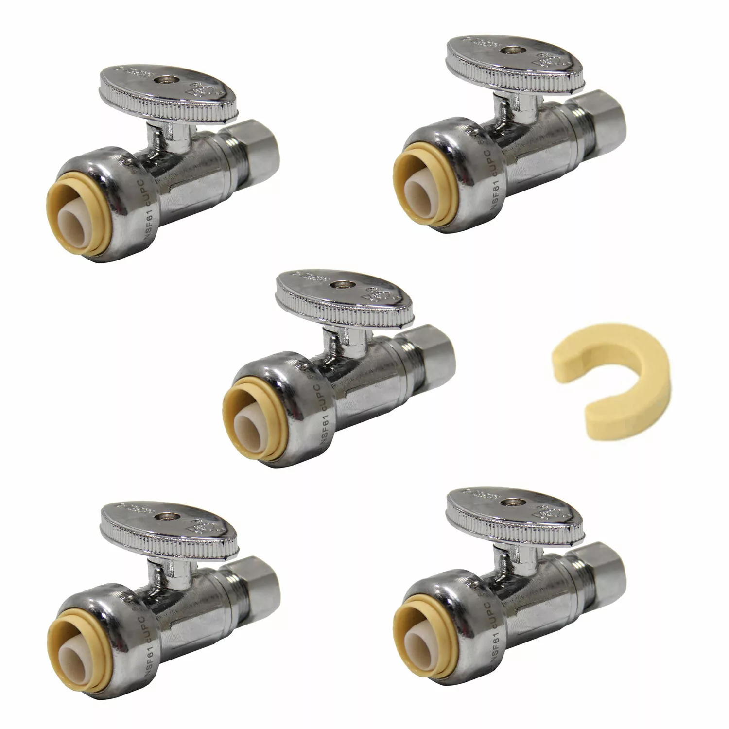 5 PCS 1/2" PUSH FIT X 3/8" OD COMPRESSION STRAIGHT VALVE WITH DISCONNECT TOOL - Walmart.com
