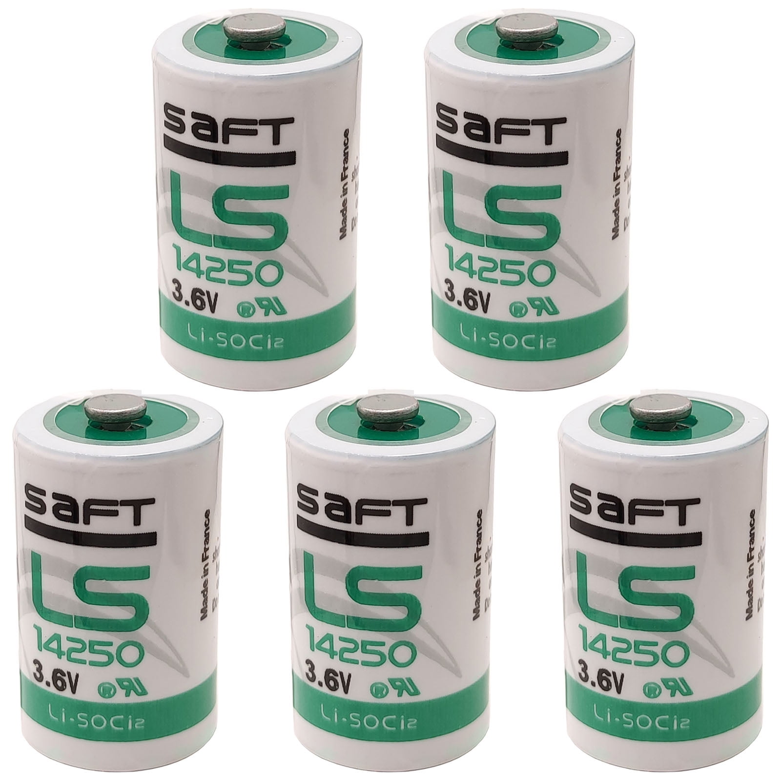 5 PCS 1/2AA LS14250 Battery 3.6V Lithium Battery for SAFT Water Meter ...