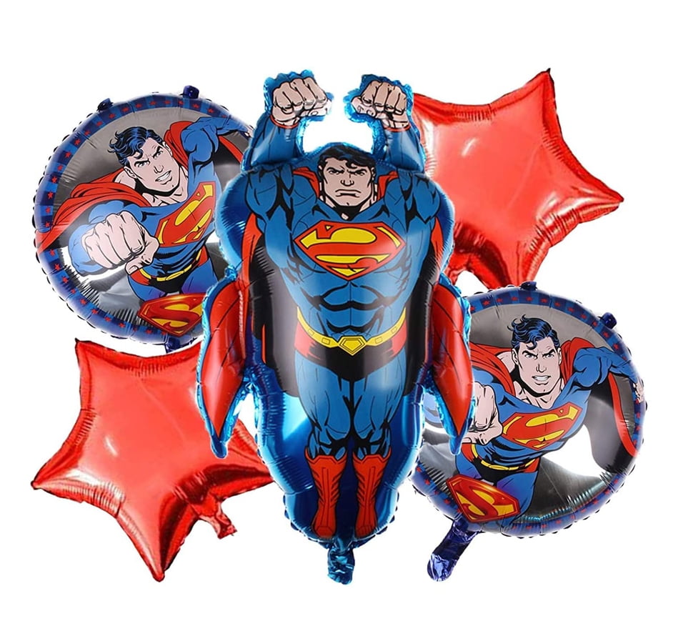5 PCS 28 inch Superman Balloons Superhero Balloons Superman Emblem Foil ...