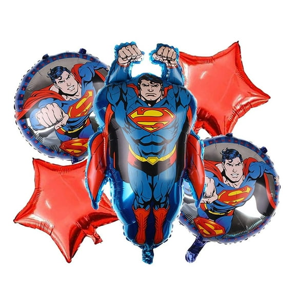 5 PCS 28 inch Superman Balloons Superhero Balloons Superman Emblem Foil ...