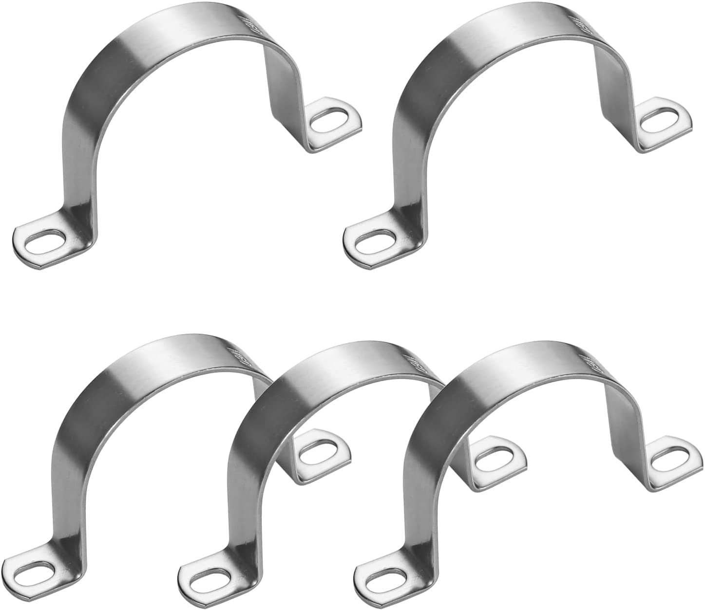 5 PCS 4-1/2 Inch Heavy Duty U-Pipe Strap Clamp-2 Holes,Stainless Steel ...