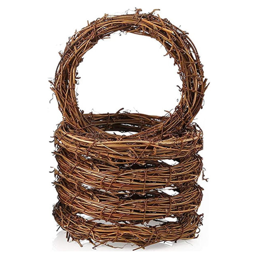 5 PCS 5.9 Inch Natural Rattan ring Wreathes Vine Branch Wreath Rattan ...