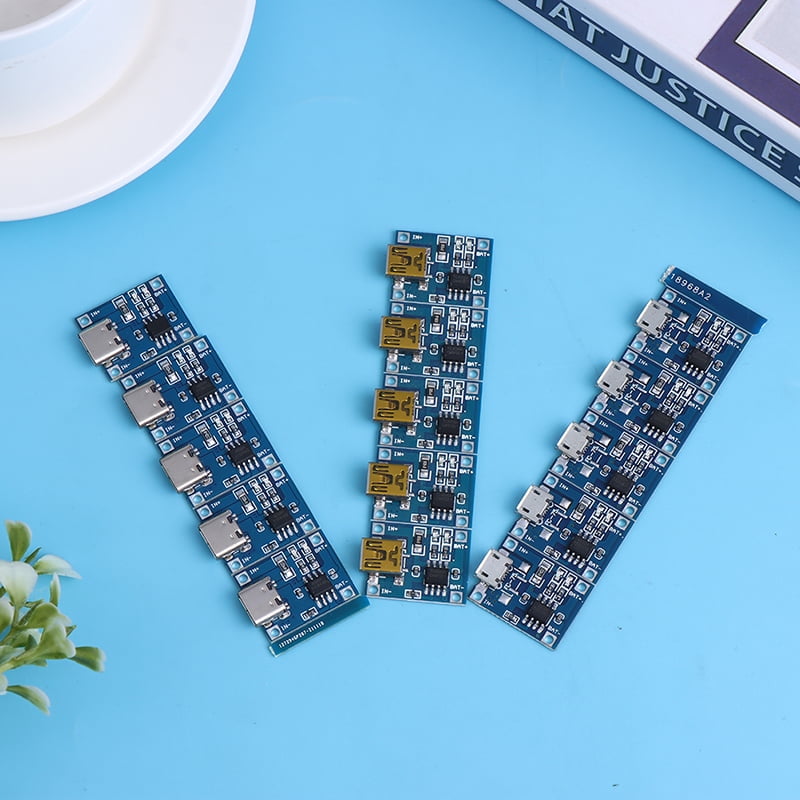 5 PCS 5V 1A TYPE-C Micro USB 18650 TC4056A Lithium Battery Charging ...