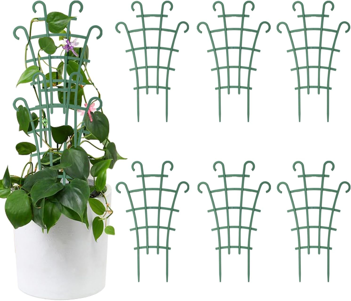 5 PCS /6 PCS /12 PCS Small Trellis for Potted Plants Indoor Outdoor, Tiny Stackable Plastic ...
