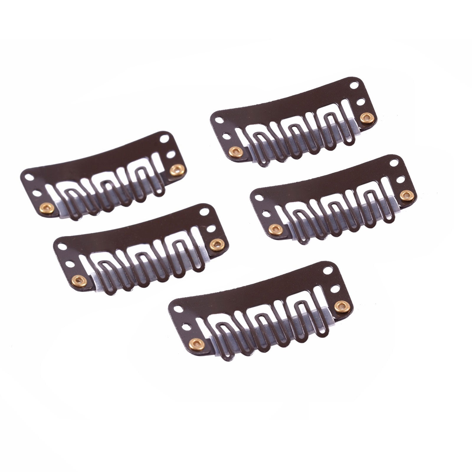 5 PCS 6-Teeth Snap-Comb Wig Clips with Rubber for Hair Extension Clip ...