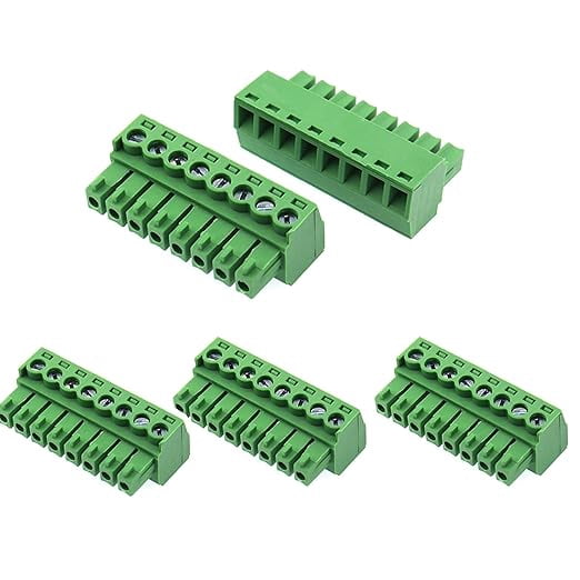 5 PCS 8 Pin 2.54mm Pitch Screw Terminal Block Connector for 26-18AWG ...