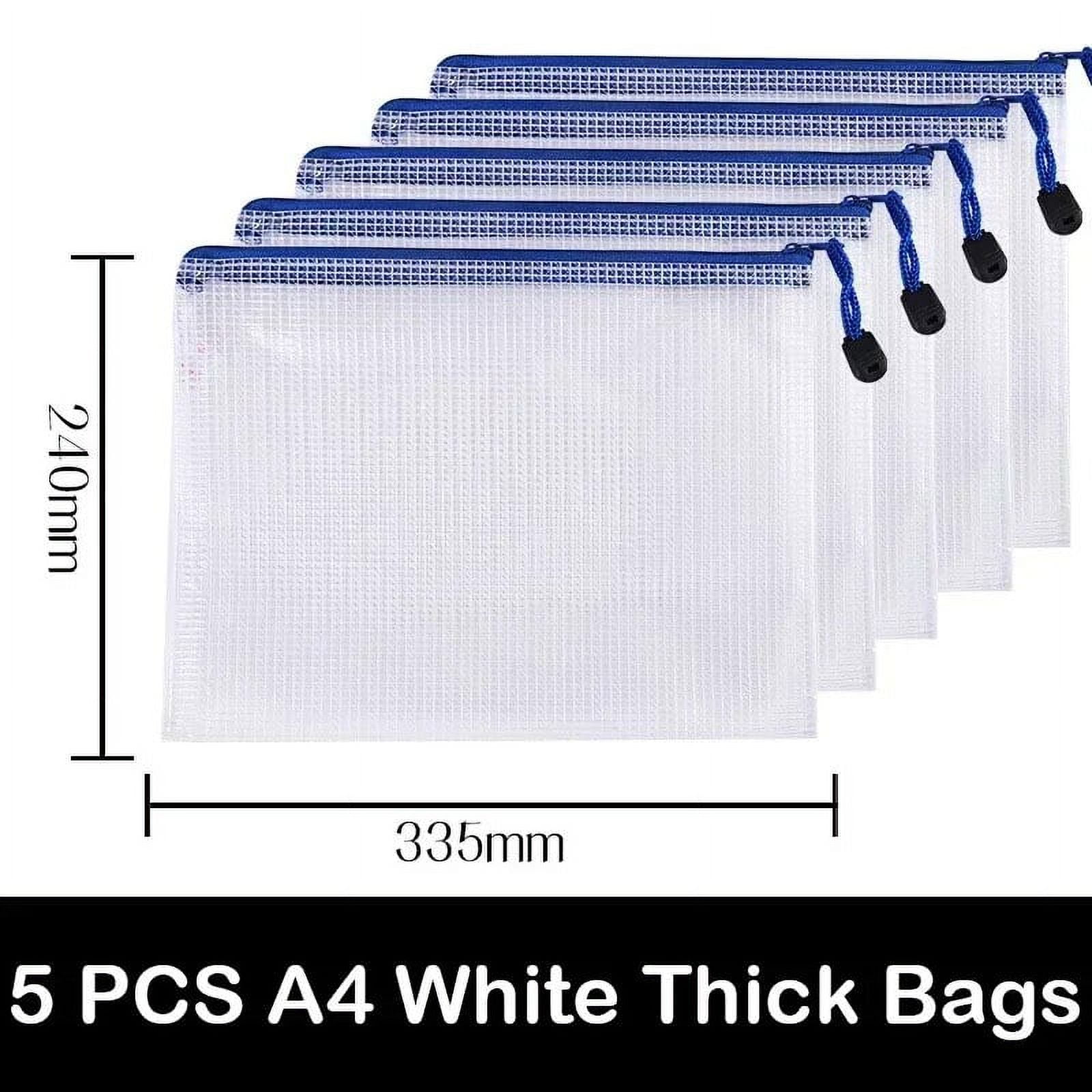 5 PCS A4 A5 A6 Document Bag Stationery Storage Folder File Mesh Zipper ...