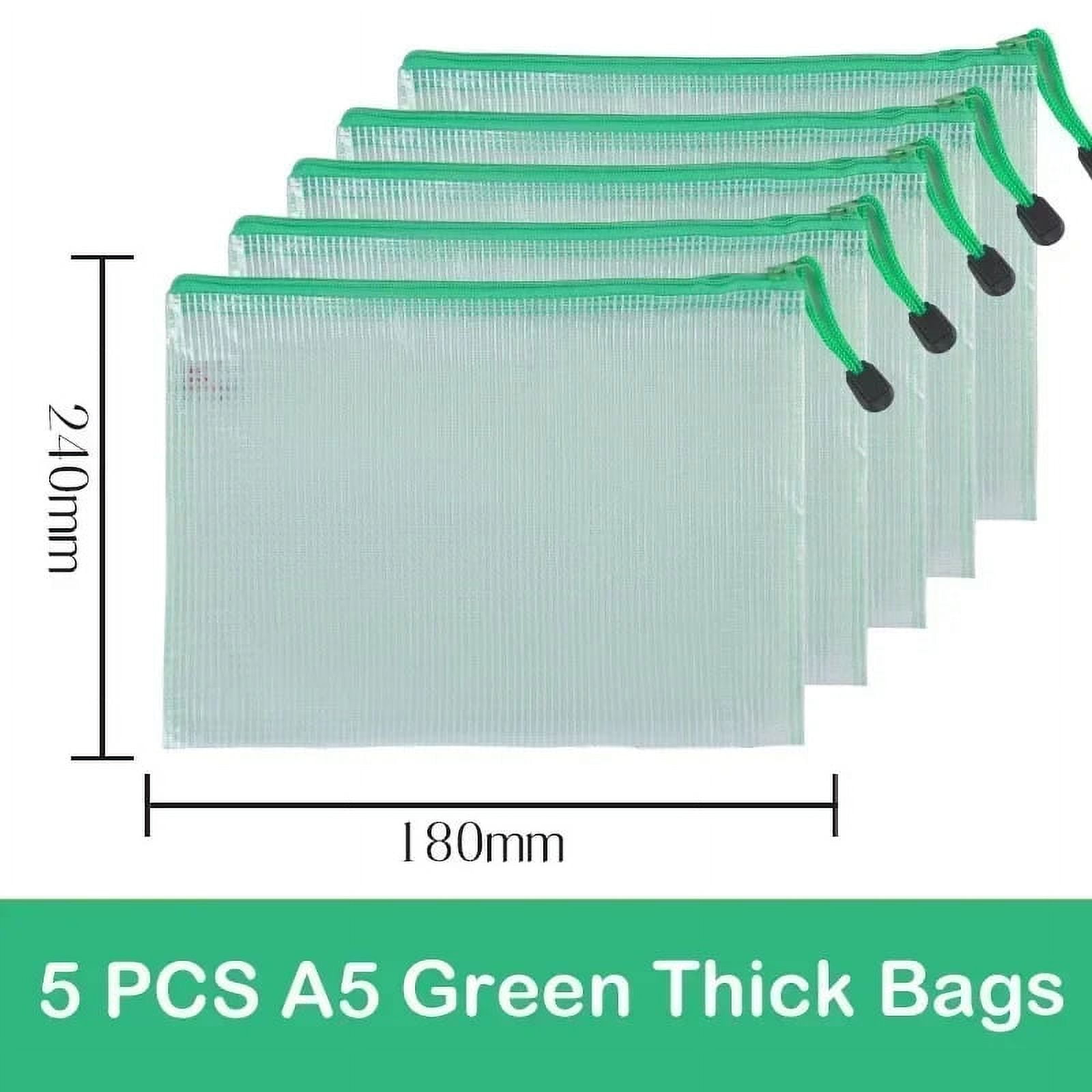 5 PCS A4 A5 A6 Document Bag Stationery Storage Folder File Mesh Zipper ...